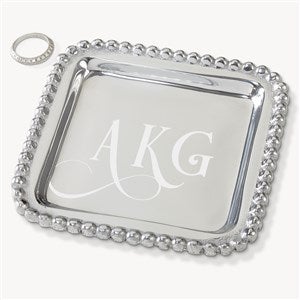 Personalized Mariposa String Of Pearls Jewelry Monogram Tray
