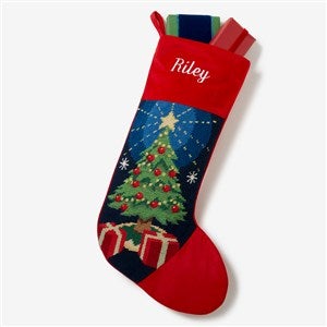 Personalized Needlepoint Christmas Stockings - Christmas Tree