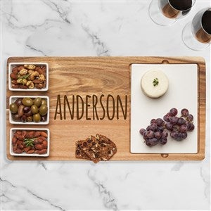 Personalized Acacia Wood Rectangle Fete Set Tray