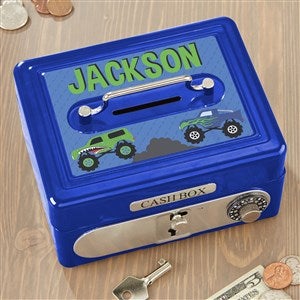 Construction & Monster Trucks Personalized Cash Box