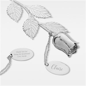 Engraved Keepsake Large Silver Rose For Friend