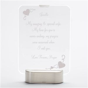 Engraved Light Up Glass Keepsake For Wife