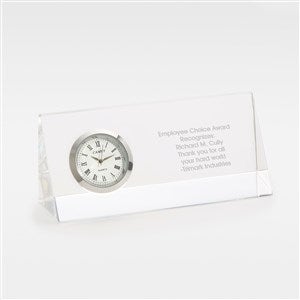 Personalized Recognition Message Crystal Desk Clock