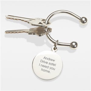 Engraved Silver Keychain For Him