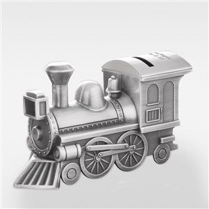 Engraved Pewter Train Bank