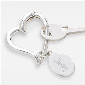 Engraved Open Heart 2-Sided Keyring For Mom