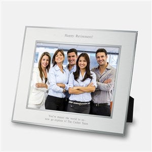 Flat Iron Engraved Silver Business Picture Frame - Horizontal 8x10