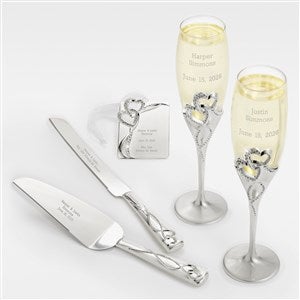 Engraved Intertwined Heart Wedding Gift Set