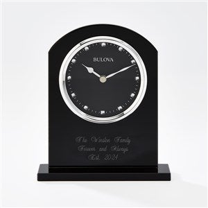 Engraved Bulova Ebony Crystal Milestone Clock