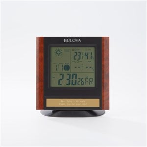 Engraved Bulova Forecaster Milestone Digital Clock