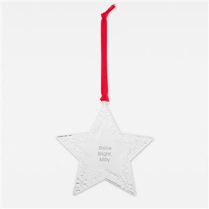 Engraved Silver Star Metal Ornament