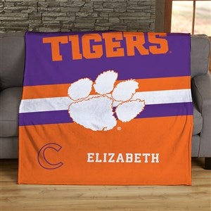 NCAA Clemson Tigers Stripe Personalized Blankets