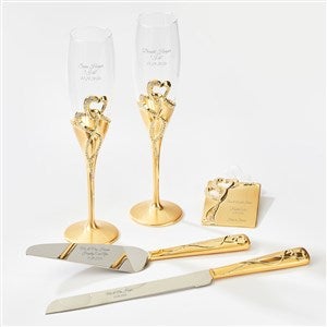 Engraved Gold Intertwined Heart Gift Set