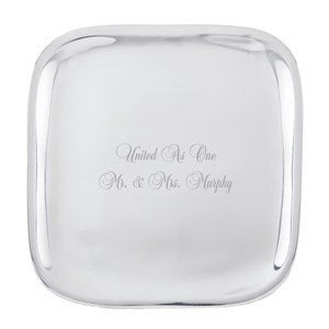 Engraved Nambé Large 12" Square Platter