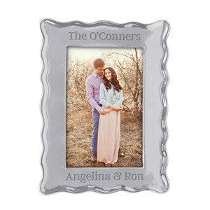 Engraved Mariposa Wavy Picture Frame - 4x6 - Vertical
