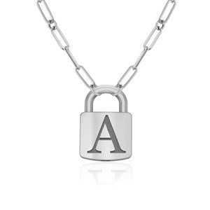 Personalized Initial Padlock Necklace