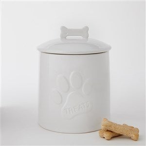 White Ceramic Dog Bone Treat Jar