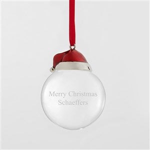 Etched Glass Santa Hat Ornament