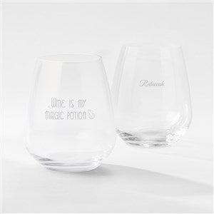 Engraved Magic Potion Atelier Stemless Wine Glass