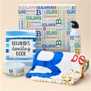 Personalized Boys Gift Set for Kids - Trendy Repeating Name