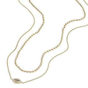 Fossil Sutton Gold Evil Eye Double Necklace