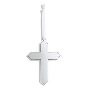 Engraved Mirrored Cross Ornament