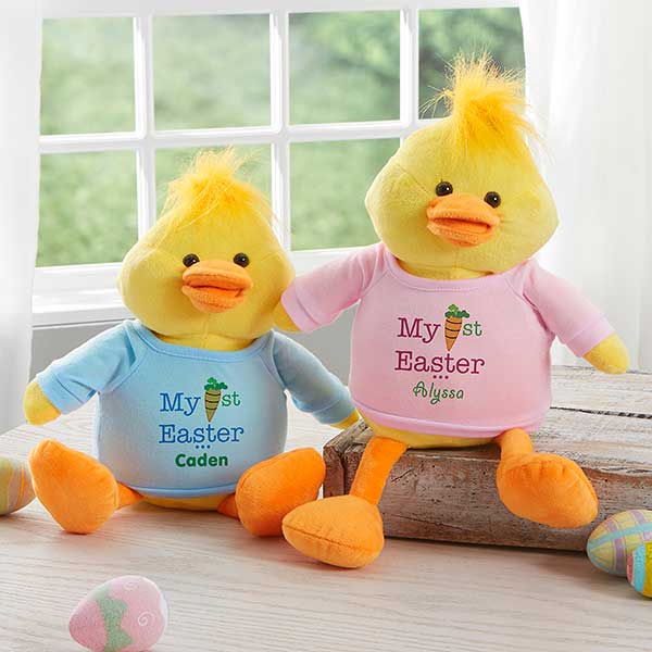 Personalized Stuffed Easter Duck - My First Easter