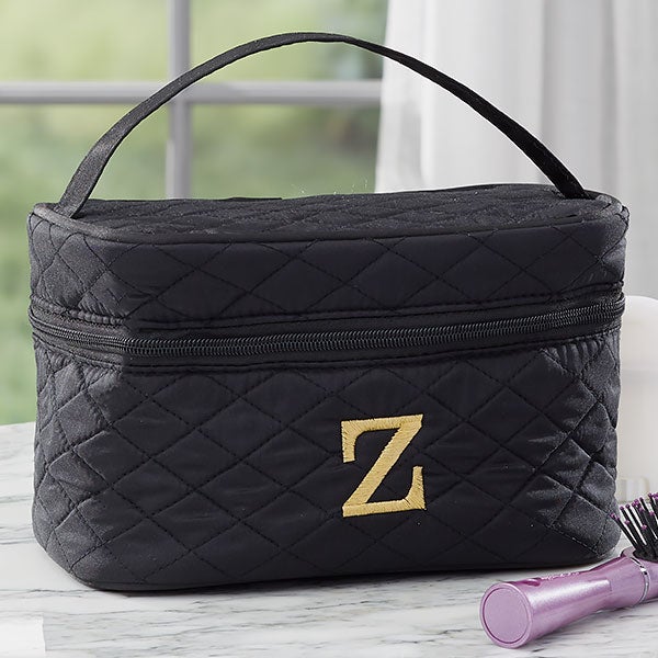 Embroidered Quilted Train Case