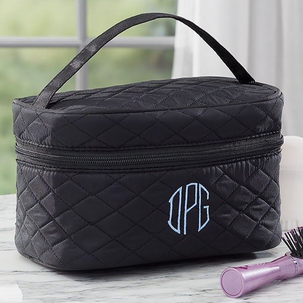 Embroidered Quilted Train Case