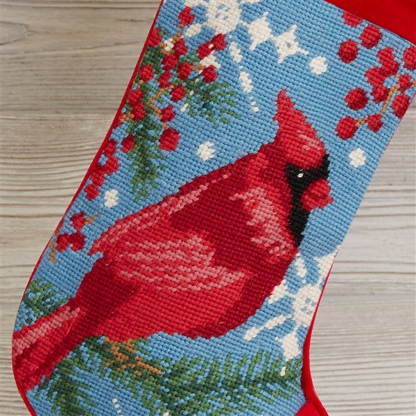 Cardinal Personalized Needlepoint Stocking