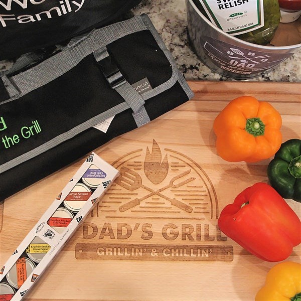 Personalized BBQ Cutting Board 15x21 - The Grill