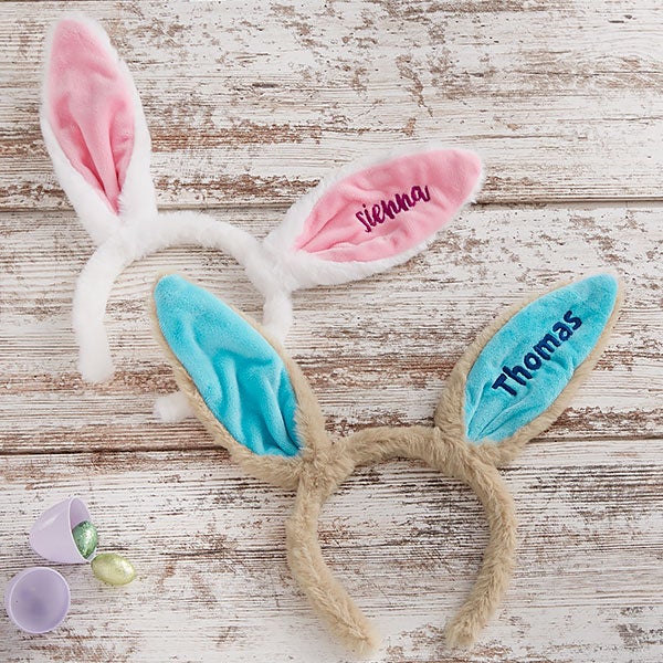 Custom Embroidered Easter Bunny Ears Headband