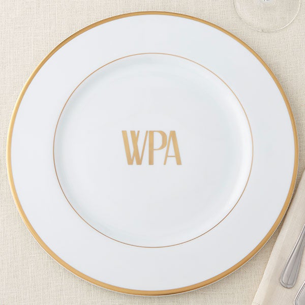 Pickard Signature Gold Monogrammed Charger Plate