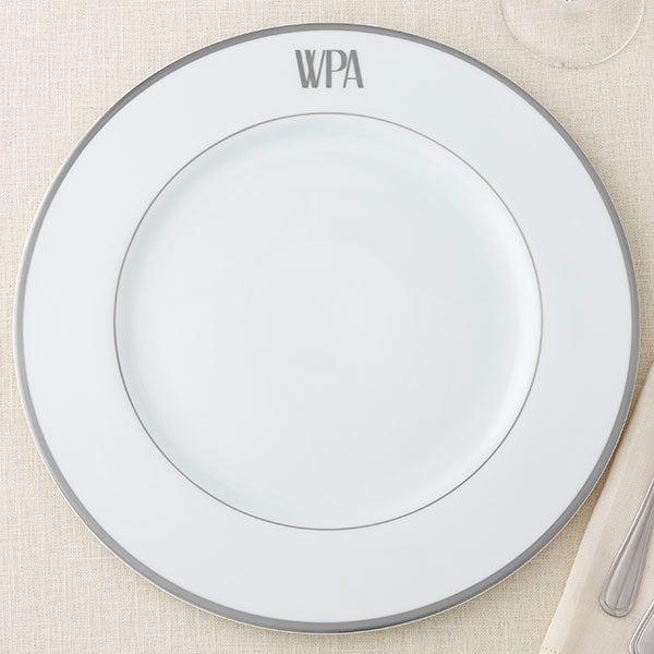 Pickard Signature Platinum Monogrammed Charger Plate