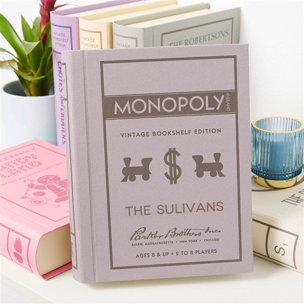 Personalized Monopoly Board Game - Vintage Bookshelf Edition