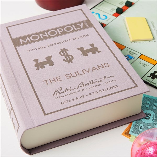 Personalized Monopoly Board Game - Vintage Bookshelf Edition