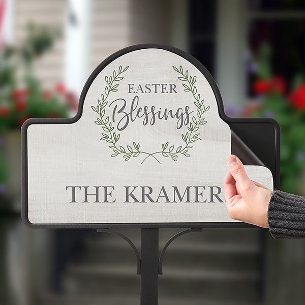 Easter Blessings Personalized Magnetic Garden Sign