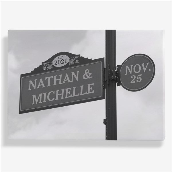 Established Street Sign Wedding Personalized Canvas Prints