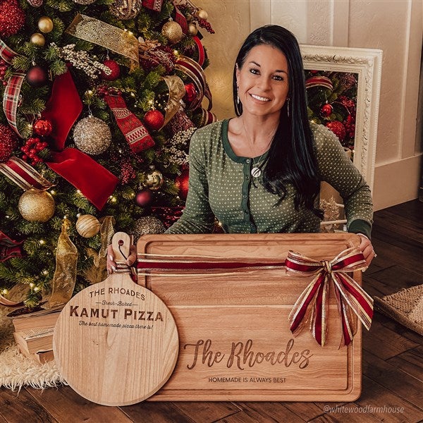Seasonally Script Personalized Maple Cutting Boards