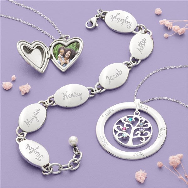 Polished Heart Personalized Photo Lockets