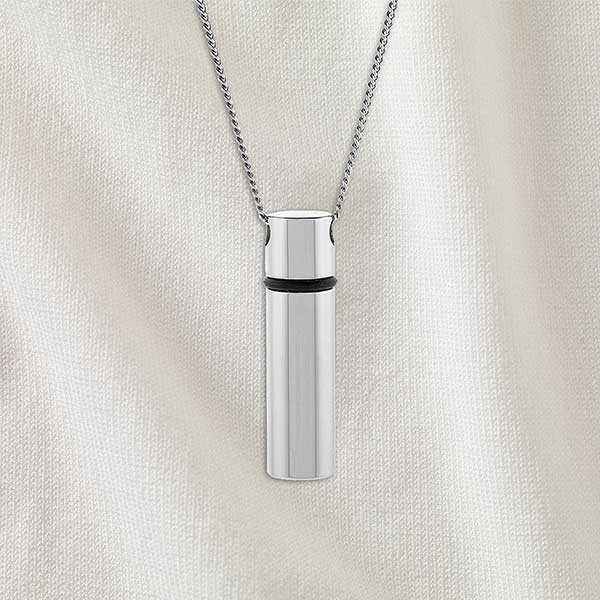 Secret Message Capsule Engraved Pendant Necklace