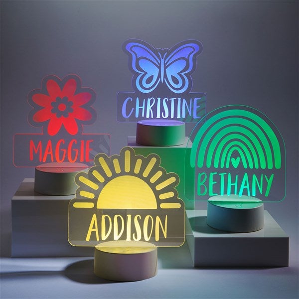 Watercolor Brights Rainbow Personalized Kids LED Sign