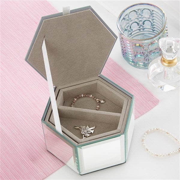 Holy Name Personalized First Communion Mirrored Jewelry Box