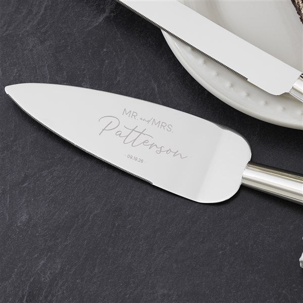Natural Love Engraved Wedding Cake Knife & Server Set
