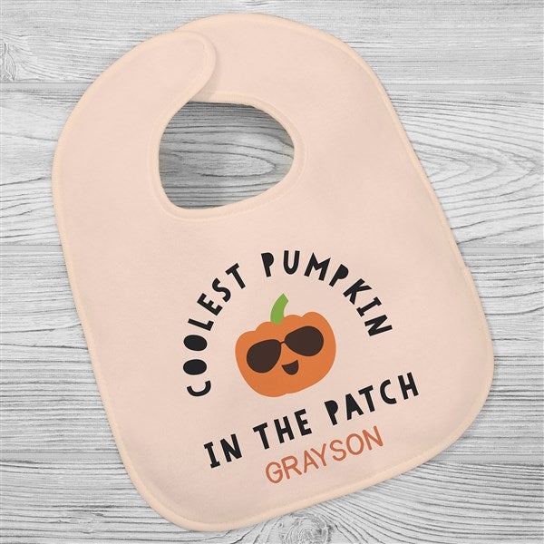 Personalized Halloween Baby Bibs Coolest Pumpkin In The Patch