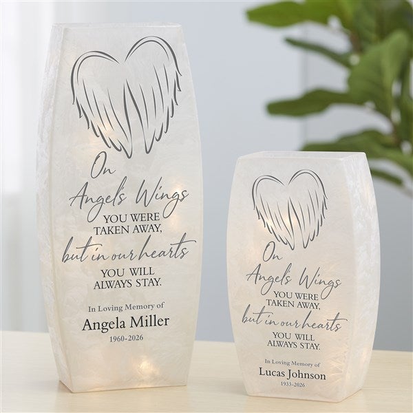 Our Angel's Wings Personalized Small Frosted Tabletop Light - Large