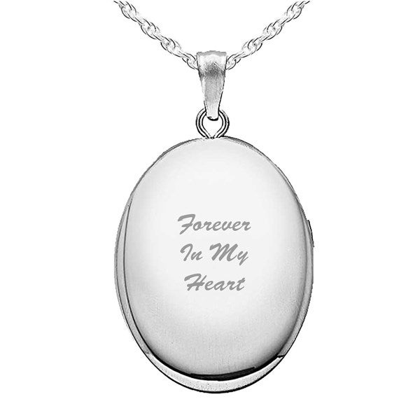 Engraved Photo Oval Locket