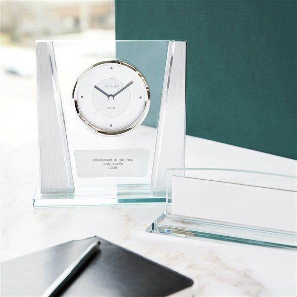 Engraved Modern Glass Recognition Clock