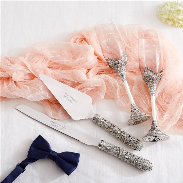 Fifth Avenue Cathedral Jeweled Wedding Cake Server Set