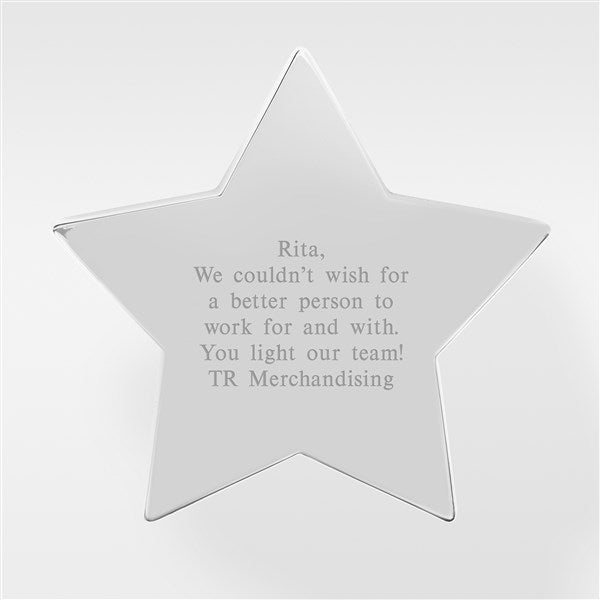 Engraved Silver Star Paperweight for the Boss